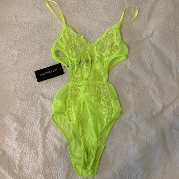 iHeartRaves | Tops | Neon Lace Bodysuit | Poshmark